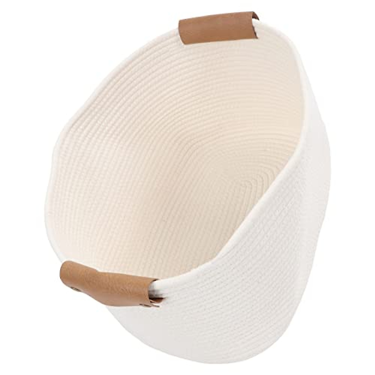 Cotton Rope Storage Basket, Woven Lightweight Rope Basket Large Capacity Flexible with Handle for Laundry (Type C)