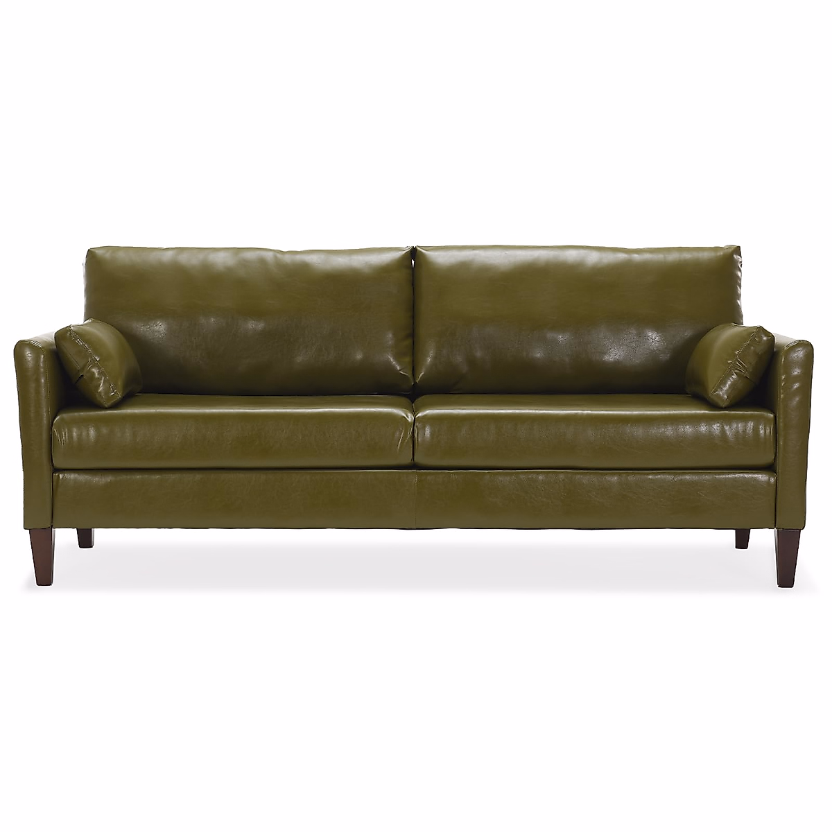 STARY 78" Faux Leather Comfy Couch for Living Room Sofas, Green
