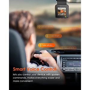 【Bundle: Vantrue E1 Lite 1080P WiFi Mini Dash Cam + Type C USB Hardwire Kit】Vantrue E1 Lite 1080P WiFi Mini Dash Cam with GPS and Speed, Free App, Voice Control Detachable Dash Camera,24H Parking Mode