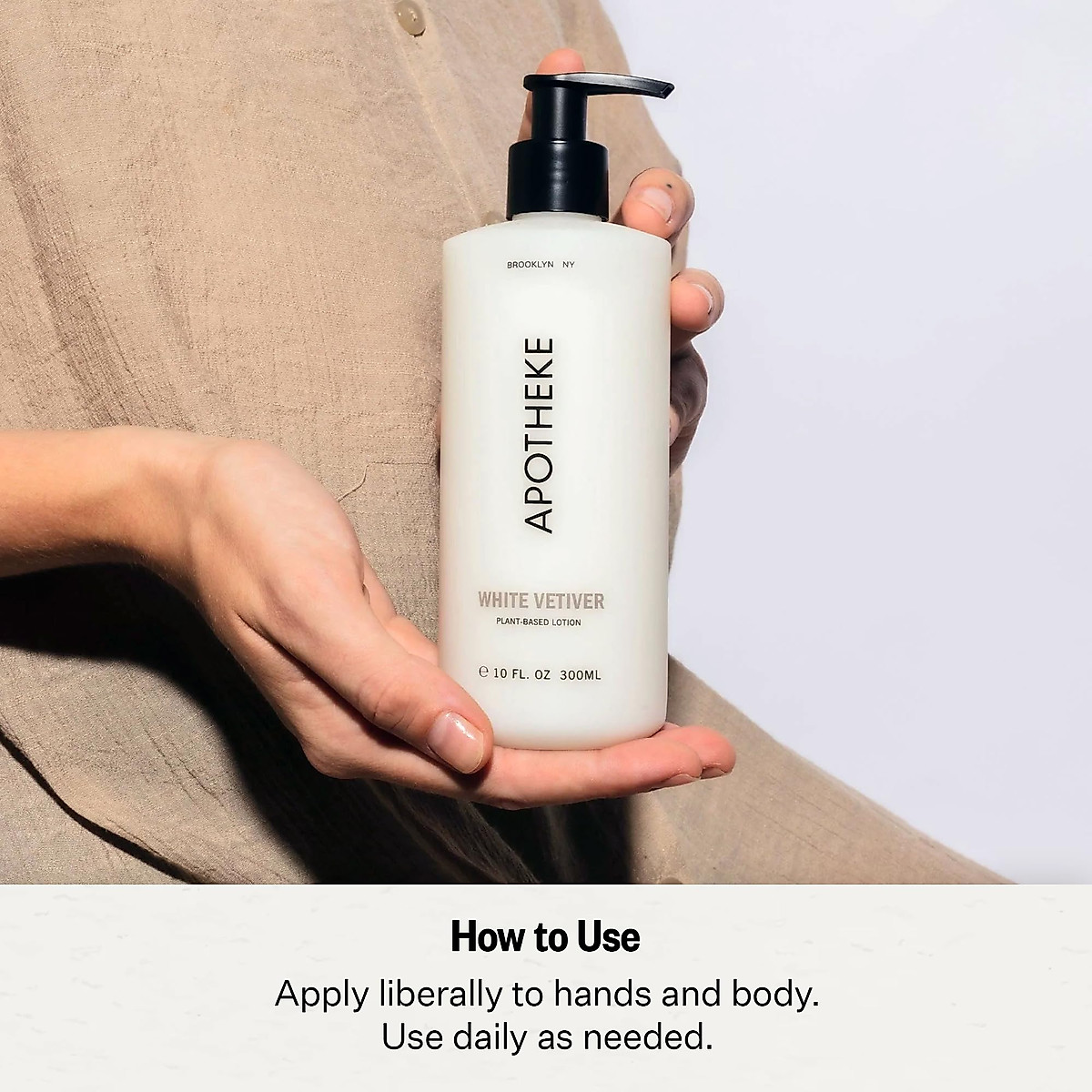 APOTHEKE Scented Hand & Body Lotion for Women & Men, White Vetiver (10 fl oz)