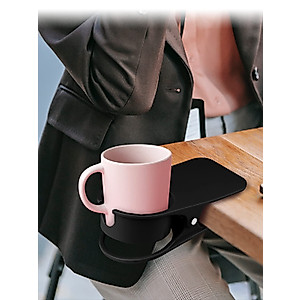 Kalolary Drinking Cup Holder Clip- Chair and Table Bottle Cup Stand The DIY Glass Clamp Storage Saucer Clip Water Coffee Mug Holder Saucer Clip Design for Home & Office, Black