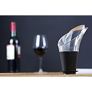Vacu Vin Crystal Wine Server Set of 2 - Wine Aerator and Strainer, Pourer and Preserver - Perfect Fit for Every Wine Bottle - Convenient and Portable - Crafted with Excellence in the Netherlands