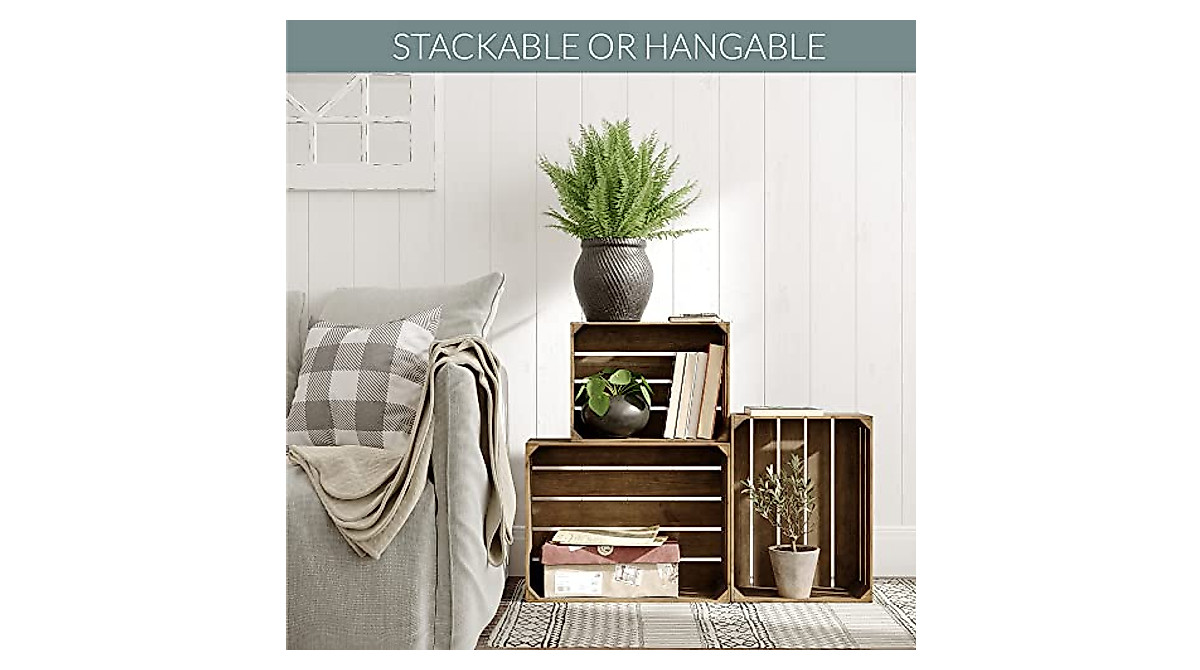 Rustic Wooden Crates Set of Three for Home & Decor | Barnyard Designs