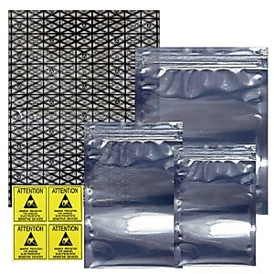Open Top & Resealable Antistatic Bags ESD Shielding Bag with Anti-Static Labels for Hard Drive SSD HDD Motherboard Video Card RAM Electronic Devices (Pack of 40) (Assorted Sizes)
