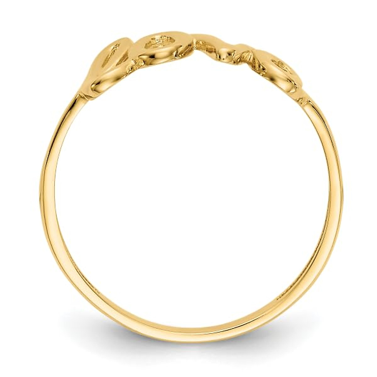 IceCarats 14K Yellow Gold Love Ring Size 7.00
