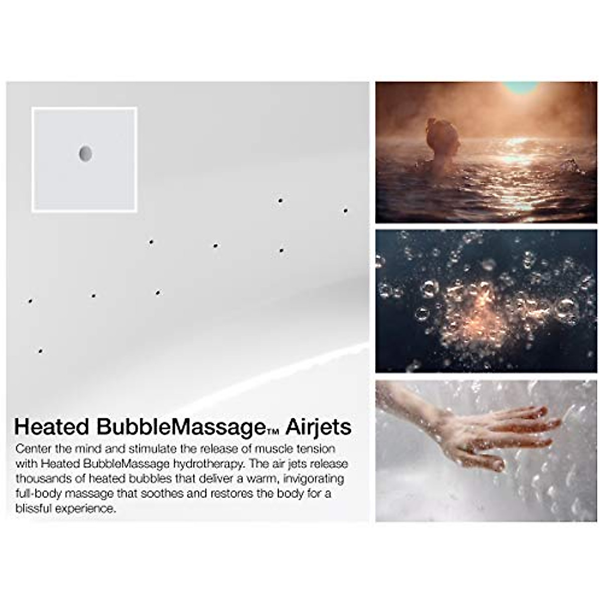 Kohler K-1949-XGHLA-0 Archer Bathtub, White