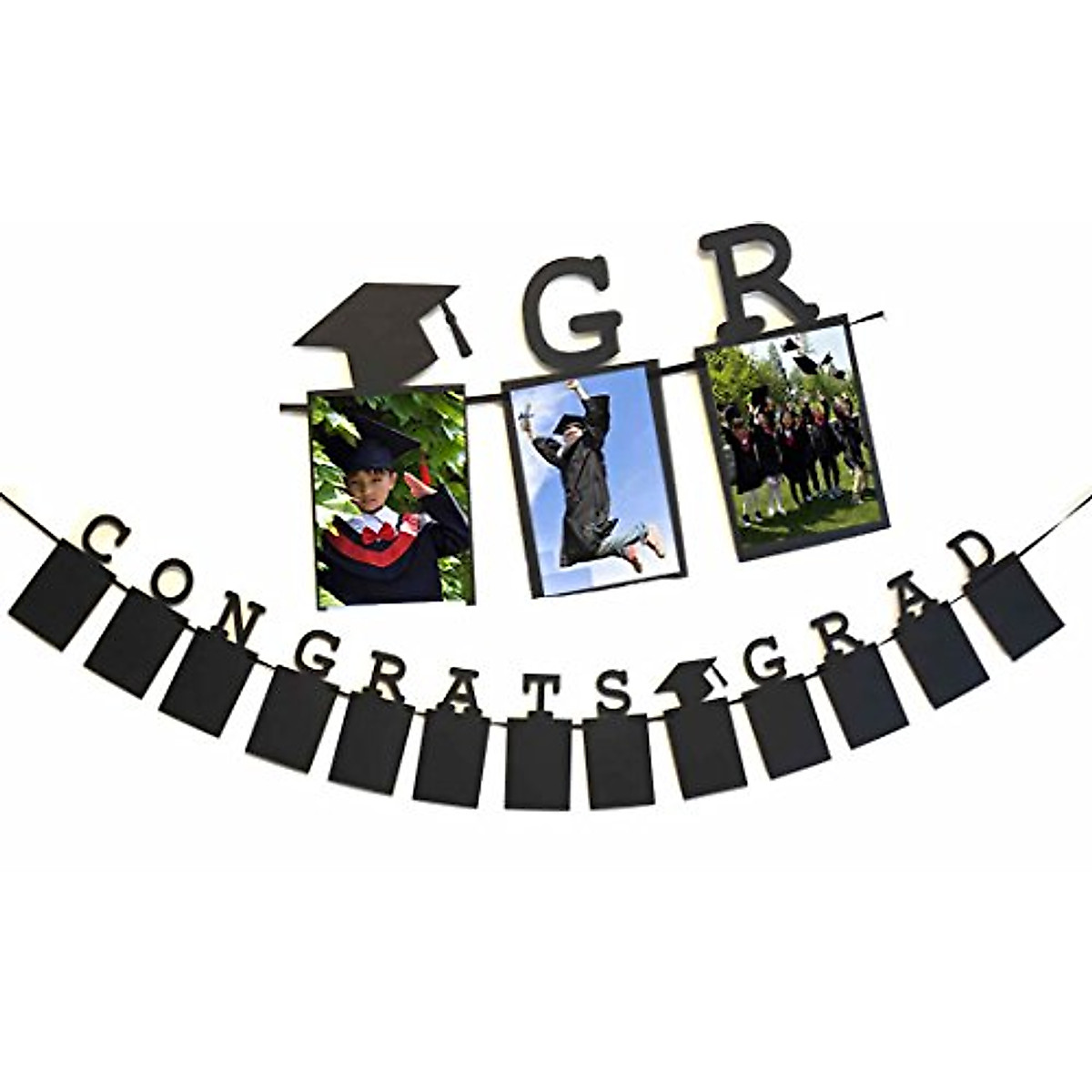 Alemon New Congrats Grad Photo Banner Sign,2020 Graduation Party Supplies Favor Decor