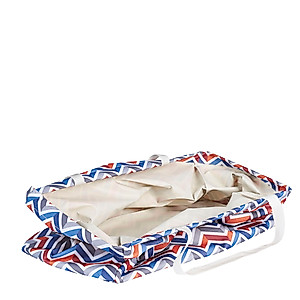 Household Essentials Krush Container All-Purpose Utility Tote, Water-Resistant Vinyl Lining, Chevron