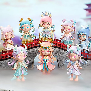 Aven Rabbit ROOYIE Treasures Series Blind Box Toy Mystery Box Cute Collectible Figures Action Kawaii Model Girl Birthday Surprise Random Trendy Toys Room Desktop Decroration (1 Pack)