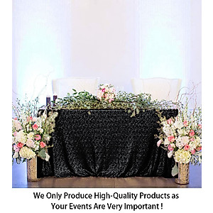 ShinyBeauty Black Sequin Tablecloth 72x72-Inch Square Table Cloths Sequin Table Overlay for Round Table Black Sequin Fabric Tablecloth Cover for Wedding/Party/Bridal Shower/Birthday/Halloween Decor