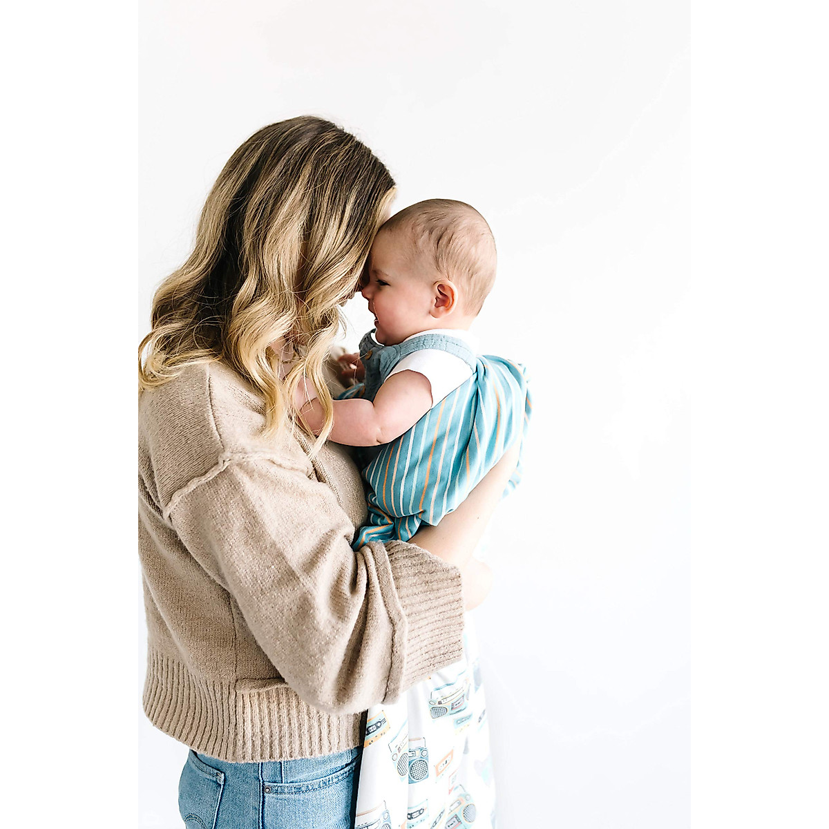 Copper Pearl Large Premium Knit Baby 3 Layer Stretchy Quilt Blanket Bruno