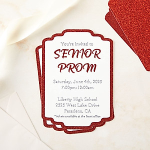 Bright Creations 24 Sheets Red Glitter Cardstock Paper 8.5 x 11 for Scrapbooking, DIY Projects, Arts and Crafts (280gsm)