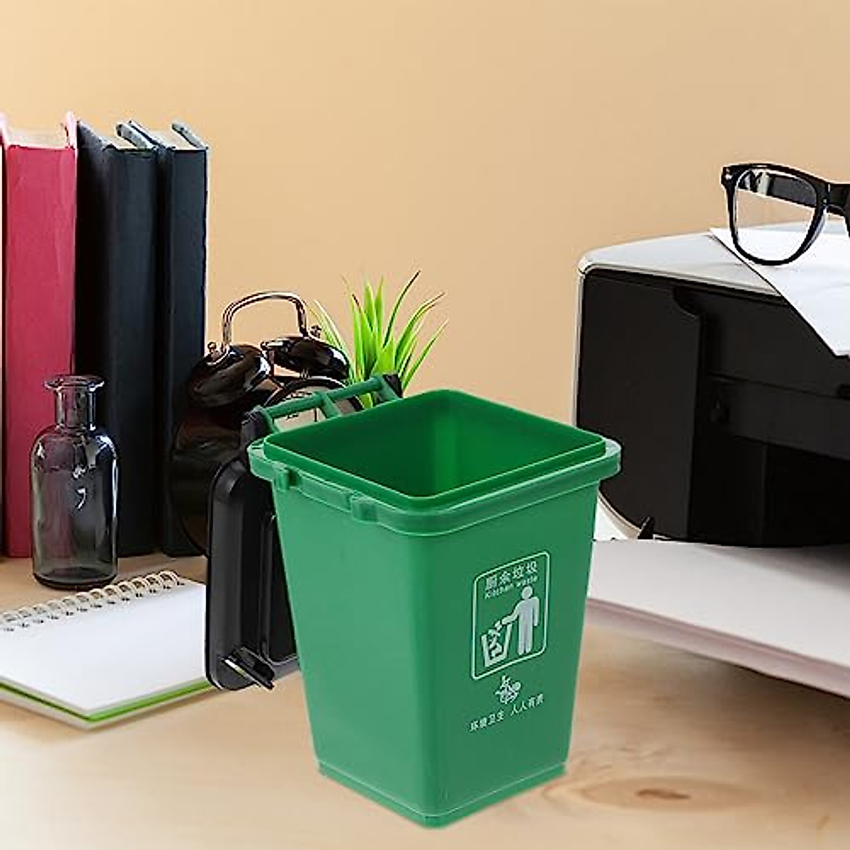 Cabilock Mini Dumpster Small Recycling Bin 2 Pcs Mini Pencil Stand Small Trash can Office Supplies Organizer Curbside Garbage Trash Mini Dumpster Pencil Holder