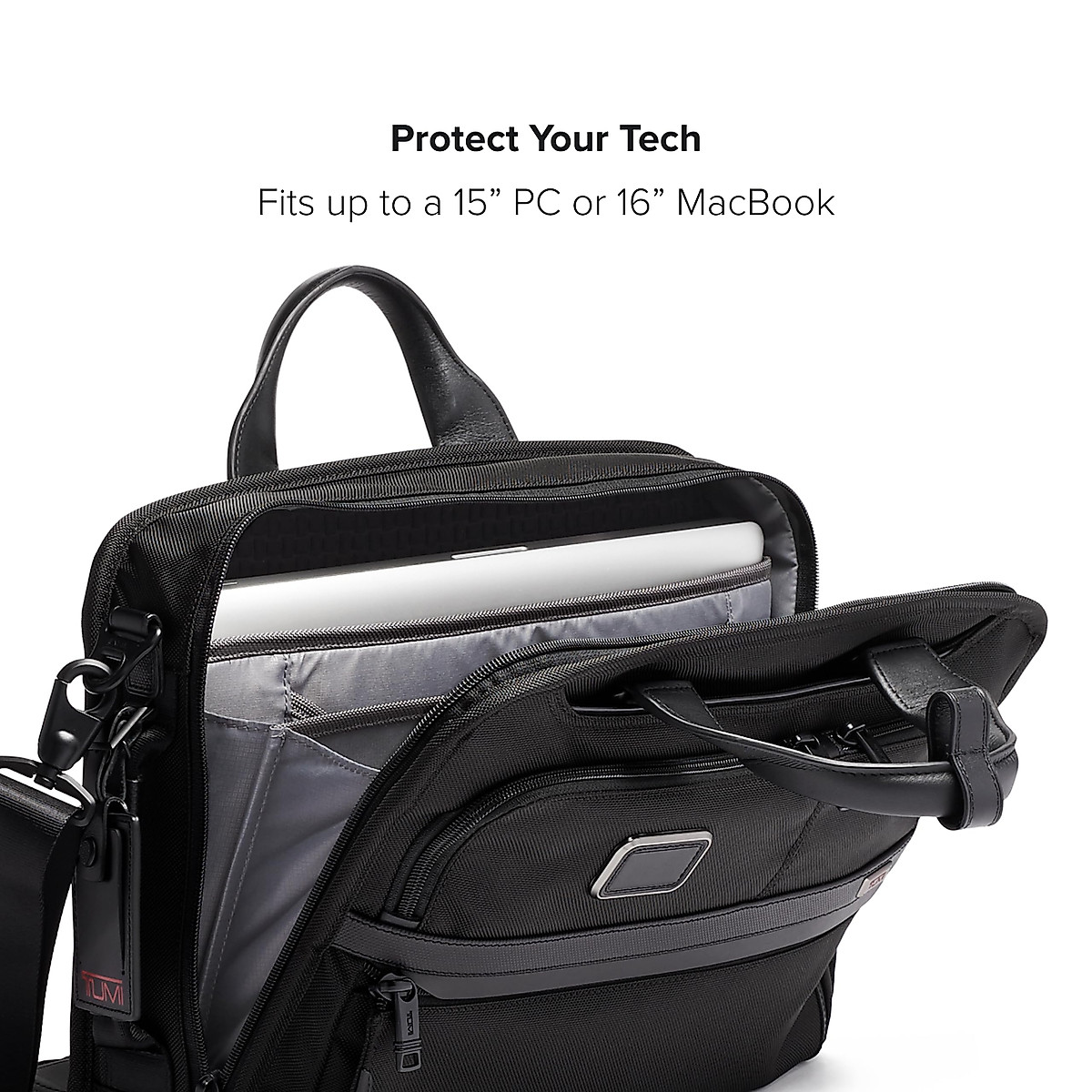 TUMI - Alpha 3 Slim Three Way Laptop Briefcase - 15 Inch Computer Bag for Men and Women - Black