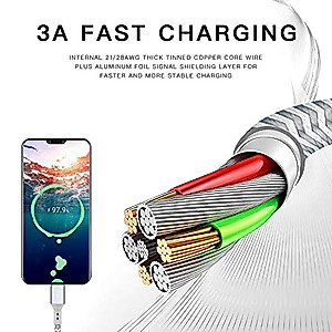 10FT 2Pack Long USB C Cable Charger Cord for LG K51 Q70 Velvet 5G K92 Wing 5G/Stylo 6 5 4 5X/V60 G8X G8 G7 V50 V40 V35 Thinq,Q7 Plus,Nokia X100 G300,T-Mobile REVVL V+ 5G/REVVL 5G,Fast Charge Charging