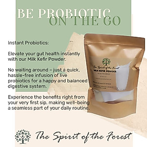 Milk Kefir Powder Ready To Use No Maintenance - Live Active Probiotic Cultures - Non GMO Gluten Free - Health Starter - Leche de Bulgaros en Polvo (Large Pack 10 Oz)