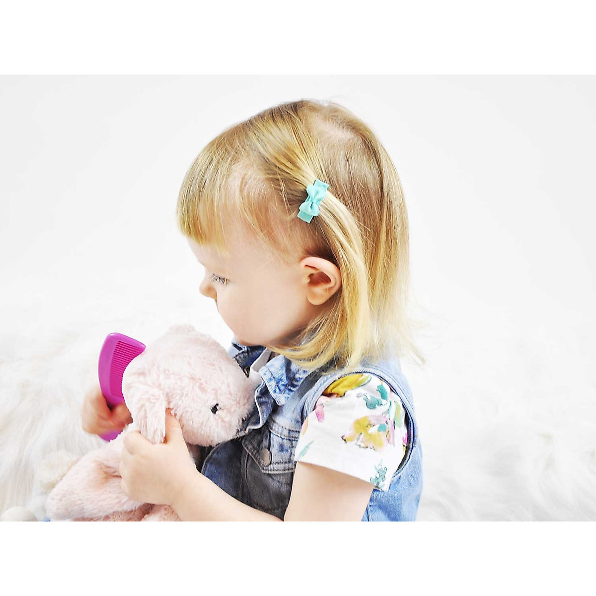 Baby Wisp 5 Tiny Tuxedo Hair Bows Baby Girls Toddlers - Macaroon Gift Set