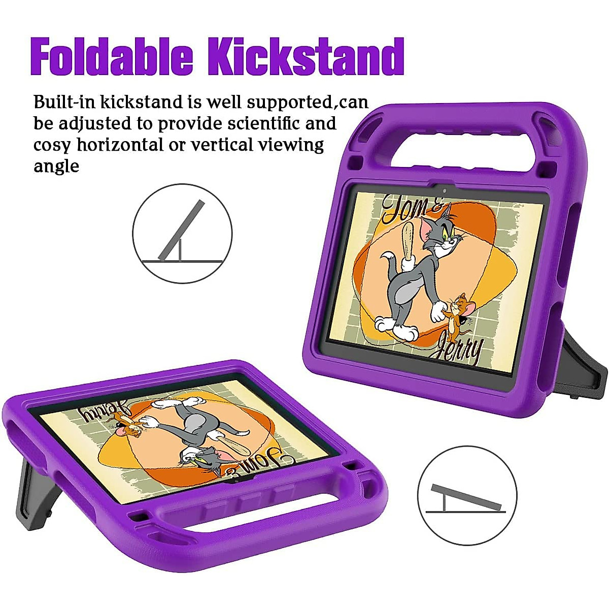 LEDNICEKER Kids Case for H D 8 & Plus 2020 & 2022 - Lightweight Shockproof Handle with Stand Kid-Proof Case for H D 8 inch Tablets (2022/2020 Release) - Purple