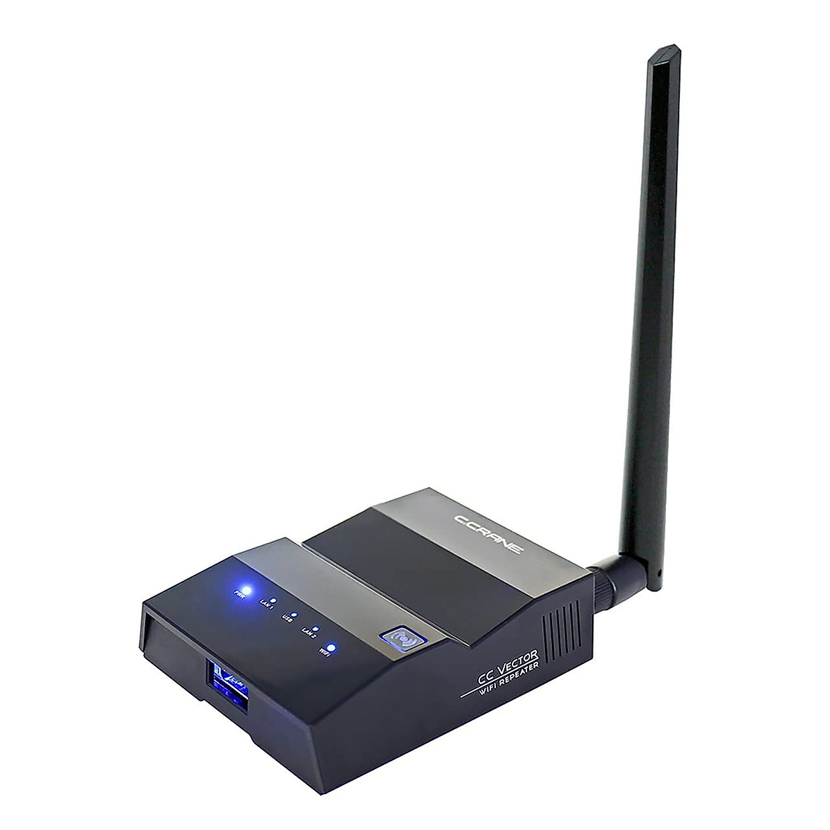 CC Vector Extended Long Range WiFi Receiver System - Works with All Devices - Receives Distant WiFi and Repeats to All WiFi Devices in a New Location 2.4GHz
