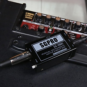 SGPRO Active Direct Box, Recording Signal DI Box for Musical Instruments as Guitar, Bass Guitar, and Keyboard Live Performance or Studio, 1/4" to XLR, Ground Lift 48V Phantom Powered Compact Unit