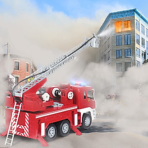 Driven by Battat – Large Toy Fire Truck for Kids – Toy Rescue Vehicle – Red Emergency Toy Truck – Lights & Sounds – 3 Years + – Standard Fire Truck