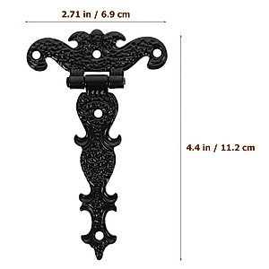 2pcs T-Shaped Door Hinge Hinges Outdoor Gate Hinges for Wooden Fences Heavy Duty Black Hinges Gate Hardware for Wooden Fences Heavy Duty Fence Gate Kit Barn Door Hinges