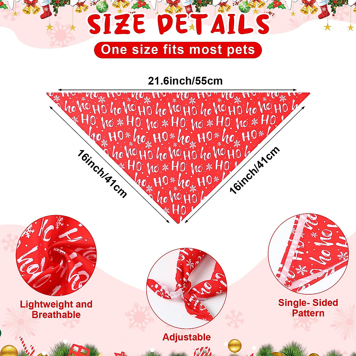 Sadnyy 18 Pcs Pet Costume Accessories Christmas Dog Bandanas Dog Christmas Scarf Adjustable Christmas Dog Headbands Pet Xmas Reindeer Antlers Headbands for Dogs Costume Decor