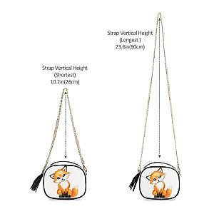 ALAZA PU Leather Small Crossbody Bag Purse Wallet Cute Little Fox Animal Print Cell Phone Bags with Adjustable Chain Strap & Multi Pocket