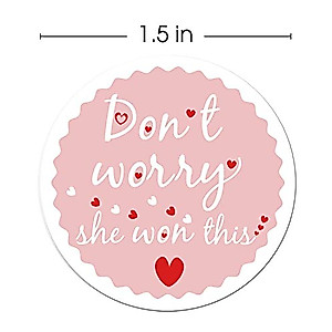 Don’t Worry She Won This Stickers Small Shop Stickers 1.5 Inch Thank You Customer Appreciation Circle Sticker Labels 500 Pcs Thank You Stickers for Small Businesses Packaging Sticker,Handmade Stickers