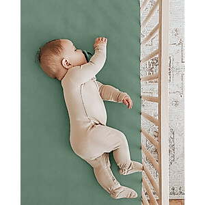 Babebay 2-Pack Mini Crib Sheets, Pack and Play Sheets Fitted for Pack N Play Mattress and Playard, Soft Jersey Knit Cotton for Baby (Sage Green)