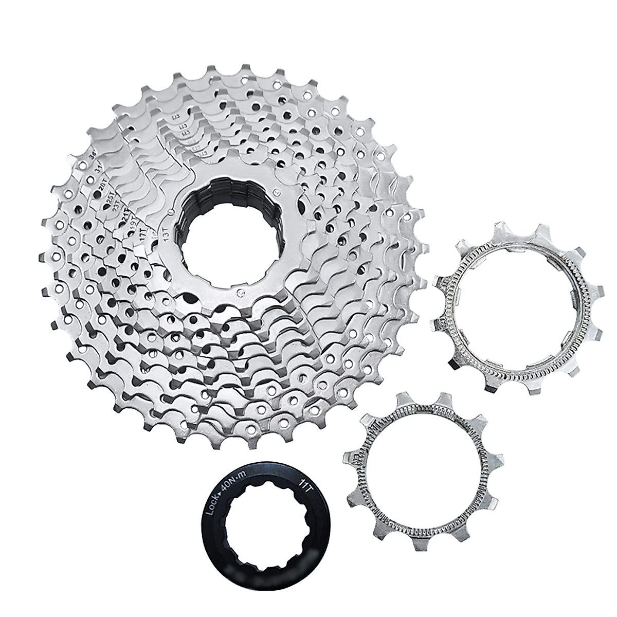 Rwlre Bicycle Freewheel, Road Bike 8 9 10 11 12 Speed 11-23T/25T/28T/30T/32T/34T Bicycle Cassette Freewheel MTB Sprocket for Shimano (Color : 10-Speed 11-25T)