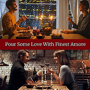 Finest Amore Wine Decanter - 1200ml Heart Shaped Red Wine Carafe with Stopper - Hand Blown Lead-free Crystal Glass, Wine Gift, Wine Accessories