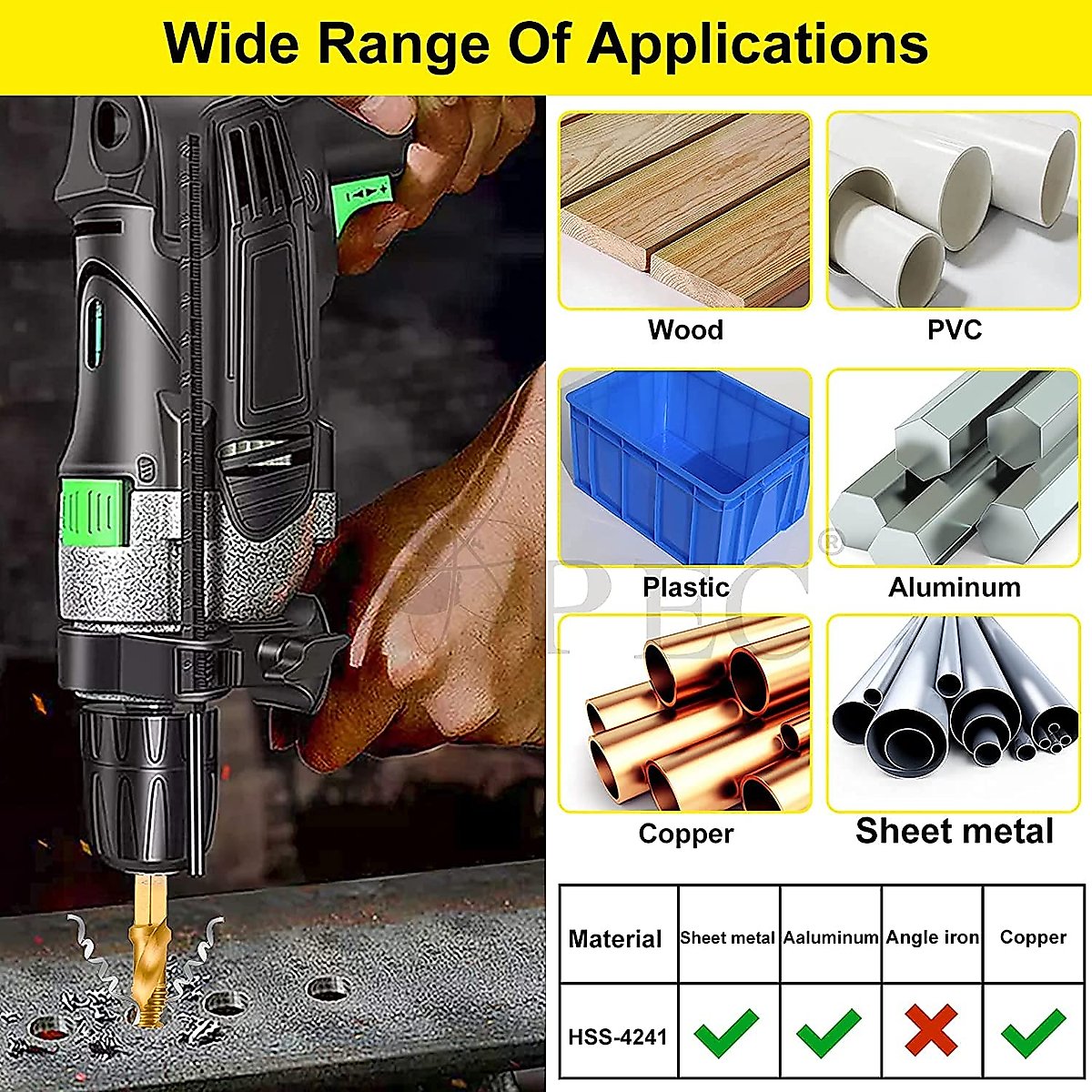 TOPEC Tap Bit Set, 3-in-1 HSS Titanium Coated Drill Tap Combination, 13 PCS SAE/Metric Threading tap Drill bit Set with 1/4 Inch Hex Shank, and Quick-Change Adapter