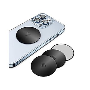 YOSH Metal Plates Replacement Mount Metal Plate Kits with Adhesive for Magnetic Car Phone Holder Magnet Cradle Mount, Compatible Holder and Other Magnetic Holder, Pack of 4, Round, Black
