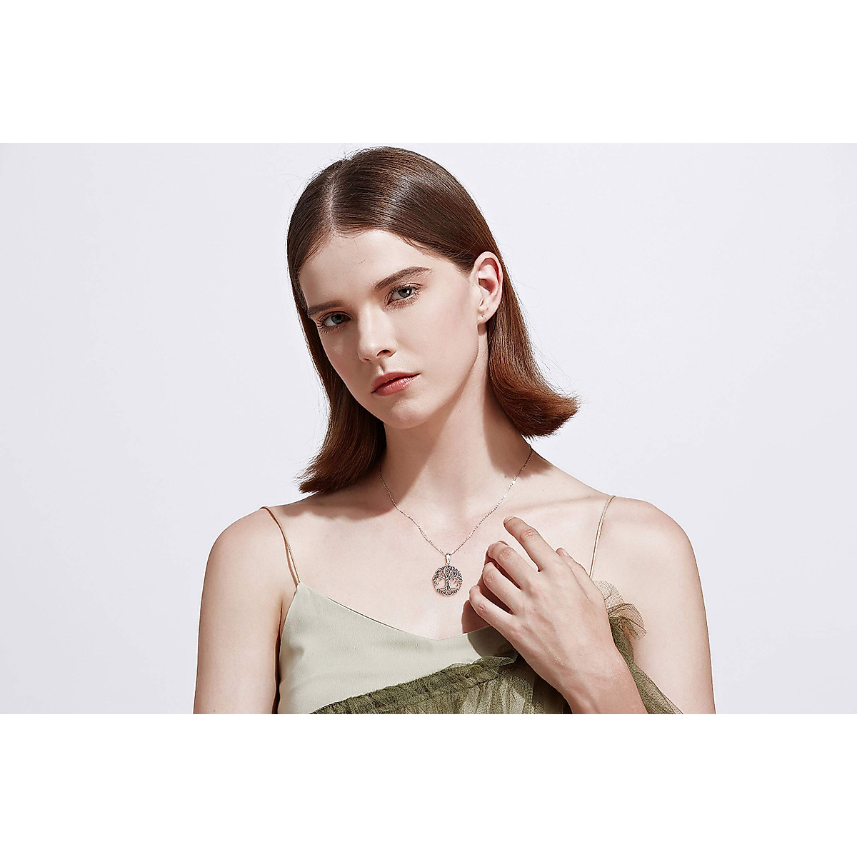 AGVANA Sterling Silver Tree of Life Celtic Knot Dainty Pendant Necklace for Women Family Tree Necklace Anniversary Birthday Gifts for Women Wife Grandma Her with Velvet Bag