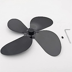 UXZDX CUJUX 4 Blades Heat Powered Stove Fan Burner Eco Fan Quiet Home Fireplace Fan Efficient Heat Distribution (Color : Black, Size : 172MM)