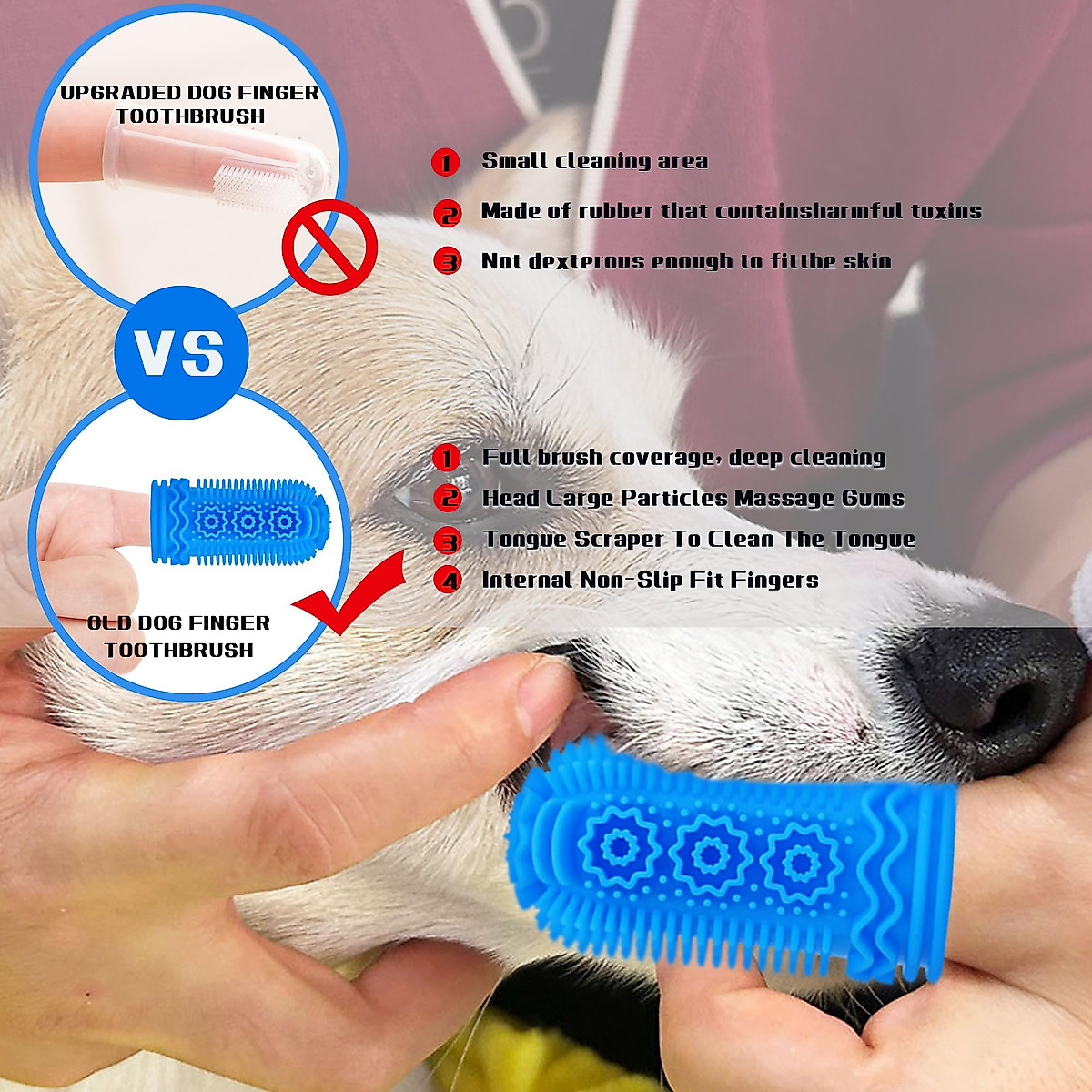 GioesQZZee Cat Dog Toothbrush, Dog Tooth Brushing Kit, Cat Toothbrush, Dog Teeth Cleaning, Dog Finger Toothbrush, Dog Tooth Brush for Small & Large Pets, (9)