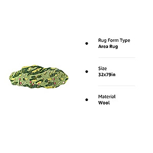 Moss Rug for Living Room Abstract 3D Mountains River Flowers Grass Moss Rug for Bedroom Aesthetic Decor, Indoor Floor Plush Shaggy Bedside Area Rug (Flowers & Grass,32x79in)