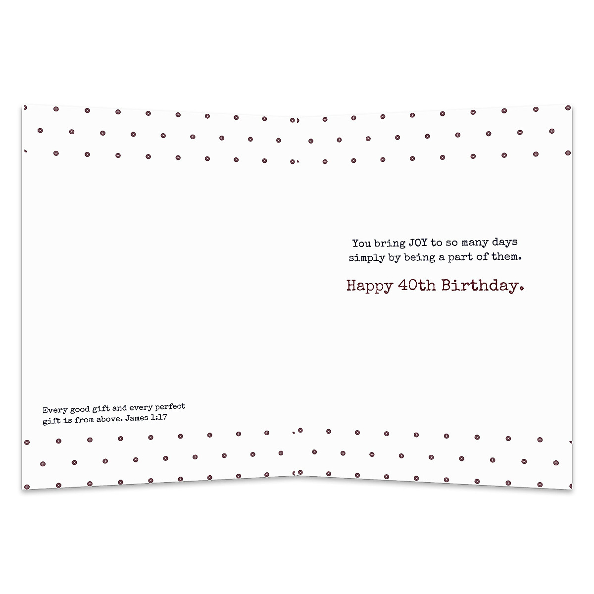 Christian 40th Birthday Card, Happy Birthday Card for 40th Christian Birthday (Single Card)