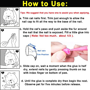 VICTHY 140pcs (14 Colors) Cat Nail Caps, Cat Claw Covers Cat Nail Covers with Adhesives and Applicators (Small)