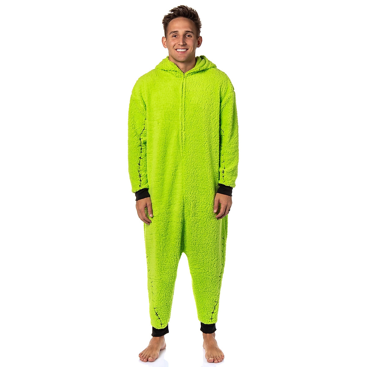 MJC International Group, LLC The Nightmare Before Christmas Oogie Boogie Costume Sherpa One Piece Pajama Union Suit (Small) Green