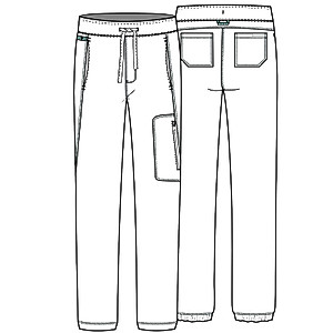 Cherokee Men Scrubs Pant Workwear Revolution Natural Rise Jogger WW012, M, Black