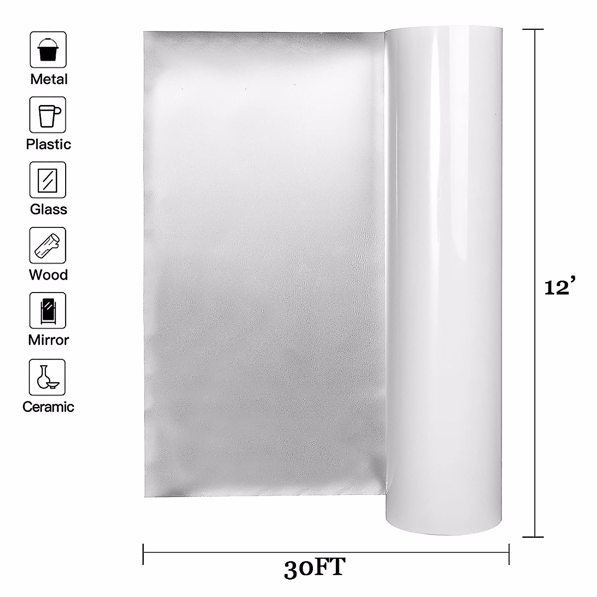 Innovative Black Permanent Vinyl for Cricut No Need Transfer Film, Black HTV Vinyl Roll, Black Vinyl, Oracle Vinyl 651 Permanent Vinyl, Black Vynil, Bulk Vinyl Rolls, Adhesive Vinyl Roll 12" x31ft