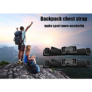 Sternum Strap for Backpacks, Backpack Chest Strap for Adults and Kids, 2 Pack Heavy Duty Adjustable Outdoor Backpack Accessories with Quick Release Buckle for Hiking Climbing Riding Runing and Blower