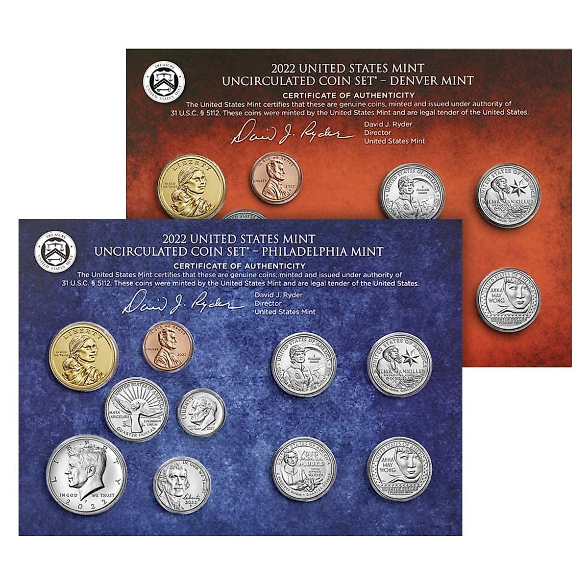 2022 P, D U.S. Mint Uncirculated 20 Coin Mint Set Uncirculated