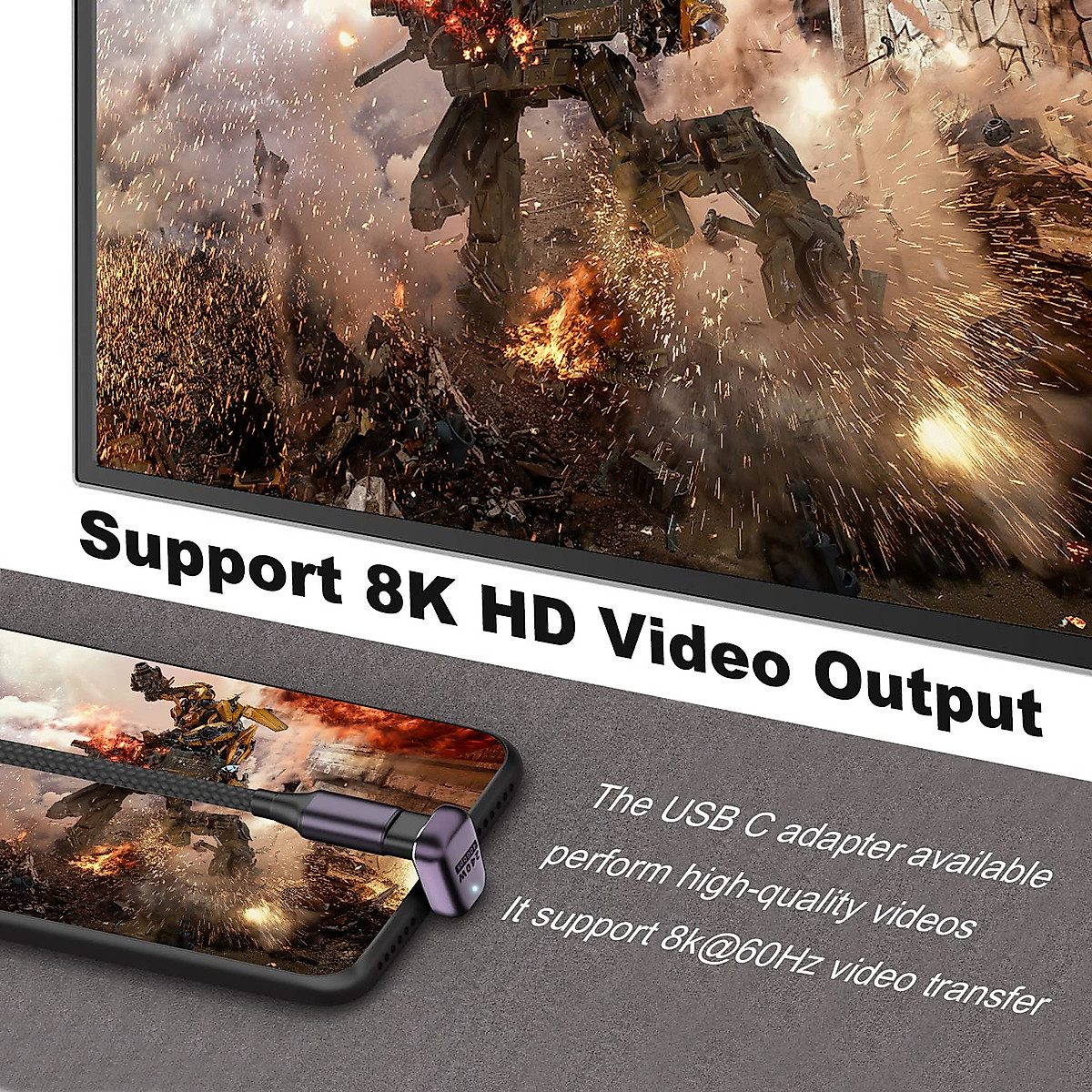 AreMe 240W USB C 180 Degree Adapter (2 Pack), U Shape Type C Male to Female 40Gbps Connector for Thunderbolt, Switch, MacBook, Laptop, Tablet, Phone