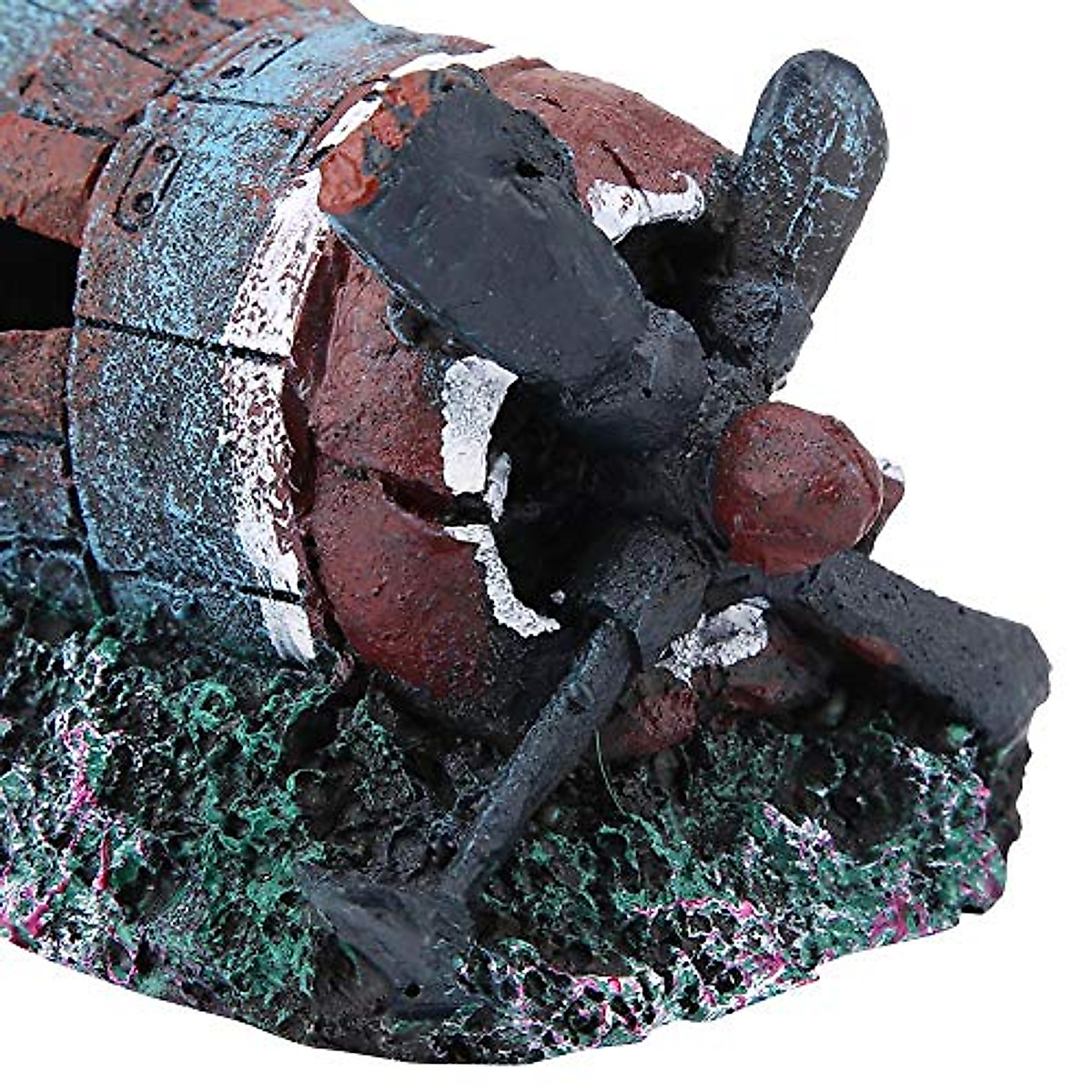 Airplane Wreck Aquarium Ornament, Aquarium Decoration Artificial Damaged Plane Fish Tank Landscape Decoration Decor