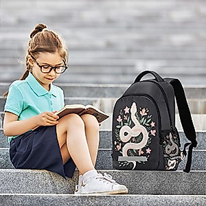 NFMILI Pink Snake Floral Kids Backpack Lightweight Middle School Elementary Bookbags for Boys Girls School Bag with Chest Strap 11.6 X 6.9 X 16.7 in