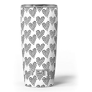 Design Skinz Slate Black Tiny Hearts Within Hearts - Skin Decal Vinyl Wrap Kit Compatible with The Yeti Rambler Cooler Tumbler Cups