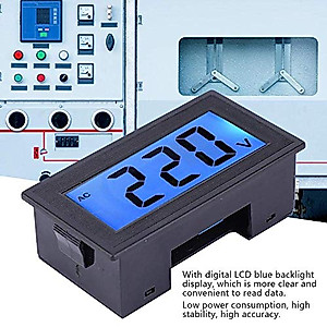 YB5135DB AC80-500V Two Wires Mini Digital Voltmeter Panel Two-Wire LCD Display Digital Volt Panel Meter Voltage Monitor Tester Gauge with Digital LCD Blue Backlight Display